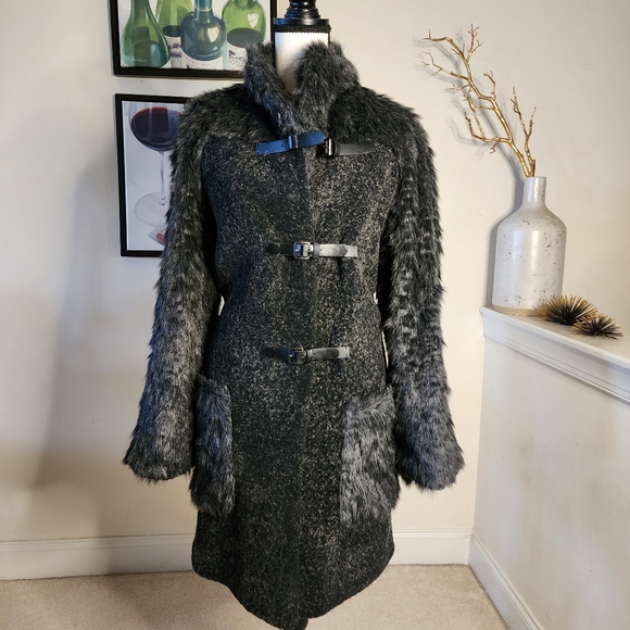 Max Studio | Jackets & Coats | Max Studio Faux Fur Wool Jacket | Poshmark